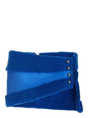 LAQUAN SMITH Curly Shearling Mini Skirt - Blue