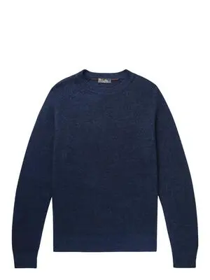 Loro Piana Ribbed Cashmere, Linen And Silk-blend Sweater - Blue