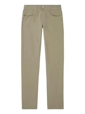 Loro Piana Slim-fit Cotton-blend Trousers - Neutrals
