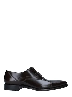 LOAKE Sharp Leather Oxford Shoes - Dark Brown