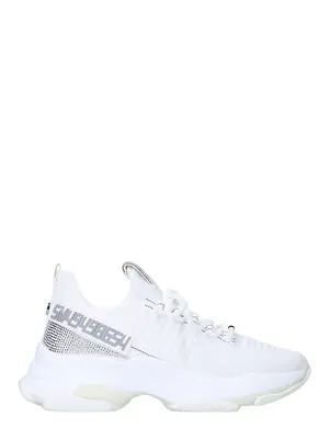 Steve Madden Rhinestone-embellished Knitted Trainers - White