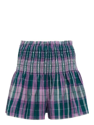 MARANT ETOILE Marant Etoile Bayowel Shirred Cotton Shorts Purple