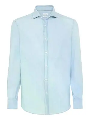 Brunello Cucinelli Spread-collar Shirt - Blue