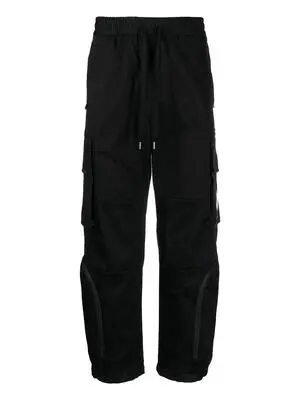 PORTS V Drawstring Cargo Trousers - Black