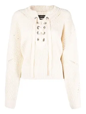 ISABEL MARANT ISABEL MARANT Lace-Up Ribbed-Knit Jumper