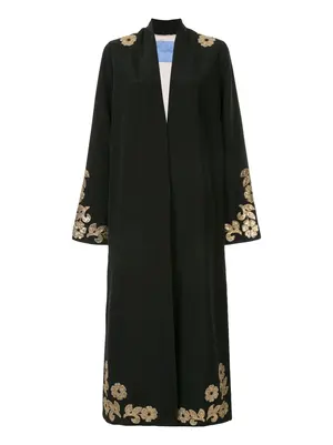 MACGRAW Whiskey Embellished Robe Coat - Black