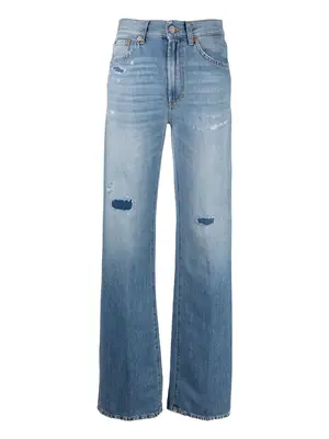DONDUP Distressed Wide-leg Jeans - Blue
