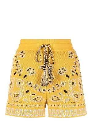 Alanui Pique Bandana-print Shorts - Yellow