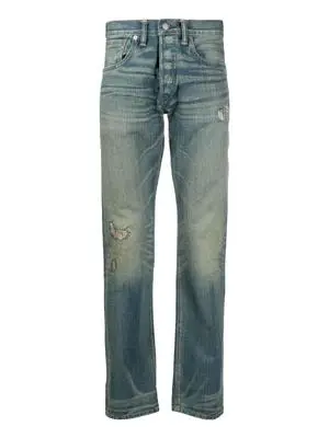 Ralph Lauren Ripped Straight-leg Jeans - Blue