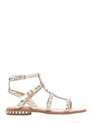 Ash Studded Double-Buckle Sandals Metallic