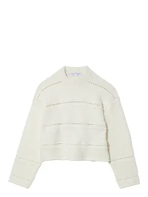PROENZA SCHOULER WHITE LABEL Cropped Open-Knit Jumper