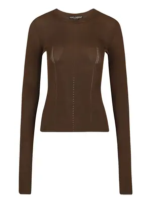 Dolce & Gabbana Long-sleeve Ribbed Jumper - Brown