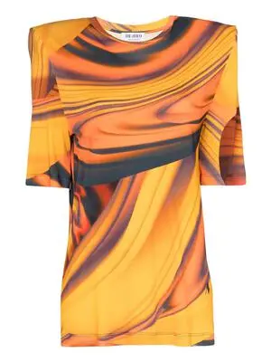 Attico Abstract-print T-shirt - Orange