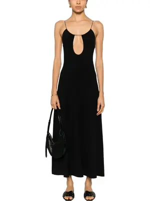 Saint Laurent Cut-out Midi Dress - Black