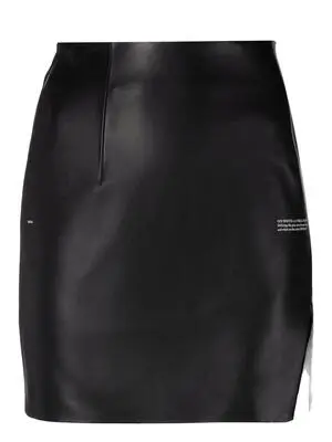 Off-White High-waisted Leather Mini Skirt - Black