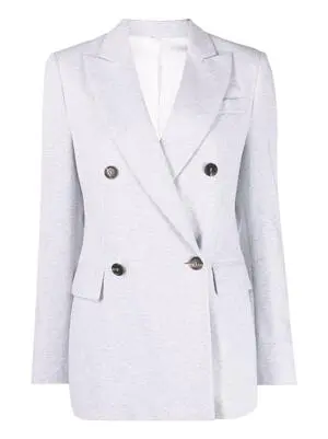 Brunello Cucinelli Double-breasted Tailored Blazer - Grey