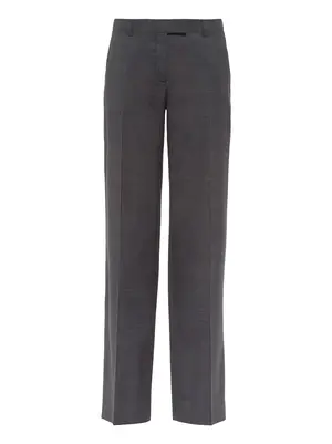 Miu Miu Check-wool Trousers - Grey