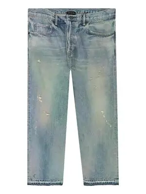 John Elliott Faded Straight Leg Jeans - Blue