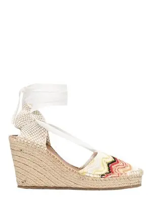 Missoni Signature Zigzag Wedge Espadrilles - White