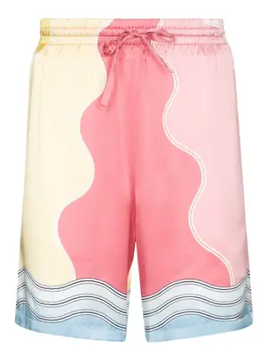 Casablanca Soleil Levant Silk Shorts - Pink