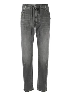 DIESEL® Drawstring-waist Tapered Jeans - Grey