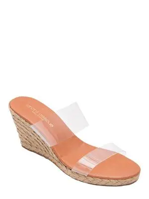 Andre Assous Espadrille Wedge Sandals - Clear