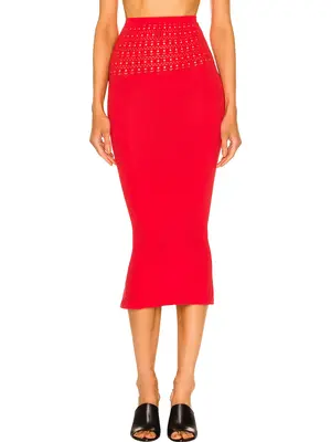 Alaïa Vienne Cut-out Tube Skirt - Ecarlate