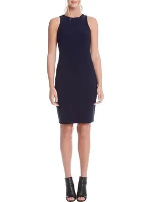 Karen Kane Travel Jersey Sleeveless Sheath Dress - Navy