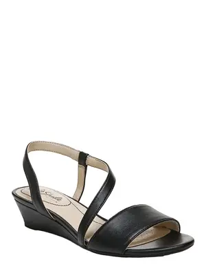 LIFESTRIDE Yasmine Wedge Sandal Black Synthetic