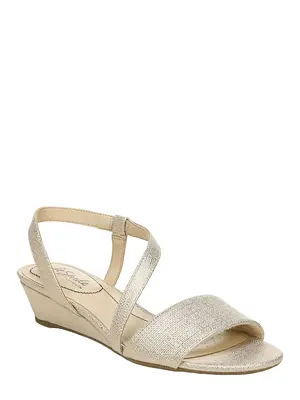 LIFESTRIDE Yasmine Wedge Sandal Light Gold Synthetic