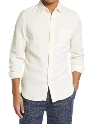 HIROSHI KATO The Ripper Trim Fit Double Gauze Button-up Shirt - Ivory