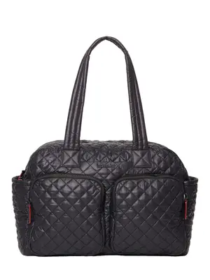 Mz Wallace Quilted Water-resistant Nylon Travel Bag - Black