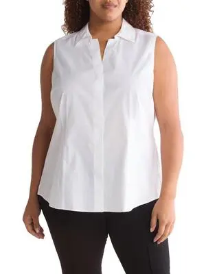 FOXCROFT Taylor Non-Iron Sleeveless Button-Up Shirt