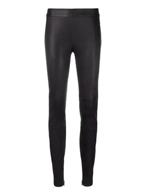Givenchy Polished-finish Zip-detail Trousers - Black