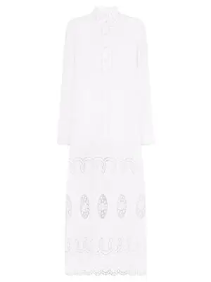 Dolce & Gabbana Embroidered Long Kaftan - White