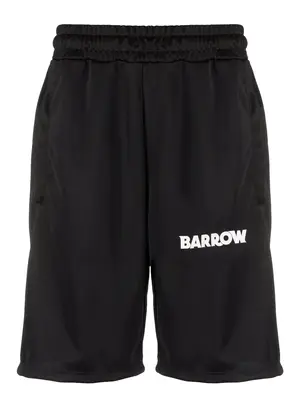 BARROW Logo-print Side-stripe Shorts - Black