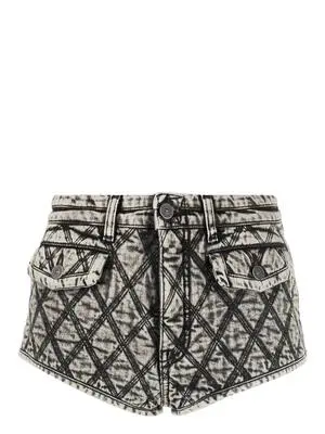 DIESEL® Diamond-quilted Hotpants - Black