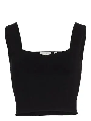 A.L.C. Jordana Sleeveless Cropped Top - Black