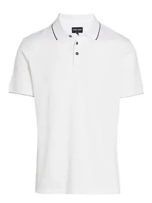 Giorgio Armani Cotton Polo Shirt - White Navy