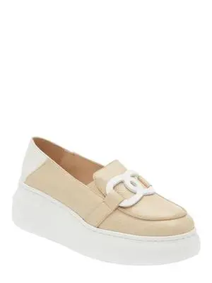 WONDERS Platform Loafer - Natural/off-white Leather