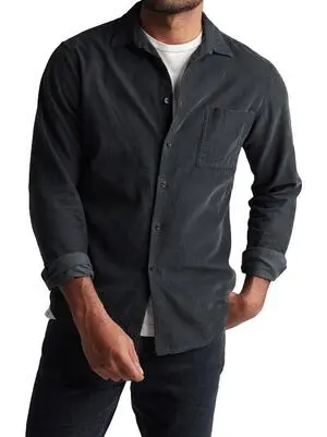 ROAN Nobel Fine Wale Corduroy Button-up Shirt - Faded Black