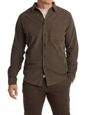 ROAN Nobel Fine Wale Corduroy Button-up Shirt - Olive
