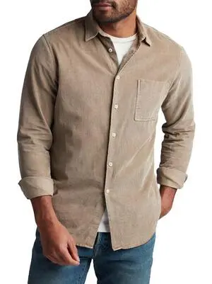 ROAN Nobel Fine Wale Corduroy Button-up Shirt - Stone