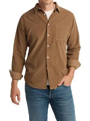 ROAN Nobel Fine Wale Corduroy Button-up Shirt - Umber