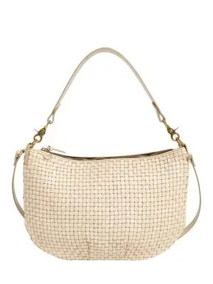 Clare V. Clare V. Moyen Messenger Bag Cream Woven Checker