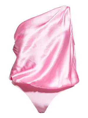 Cami Nyc Cami NYC Darby Asymmetric Charmeuse Bodysuit Candy