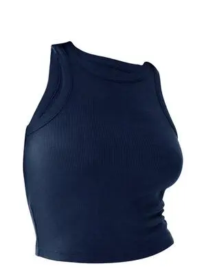 Splits59 Kiki Rib Racerback Cropped Tank - Indigo
