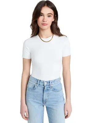 Good American Sculpting Tee Bodysuit - White001