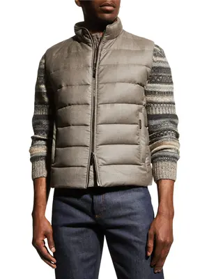 MOORER MooRER Flannel Down Vest Light Beige