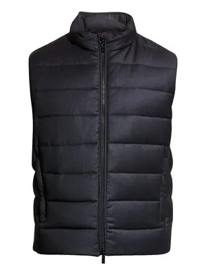 MOORER MooRER Flannel Down Vest Navy